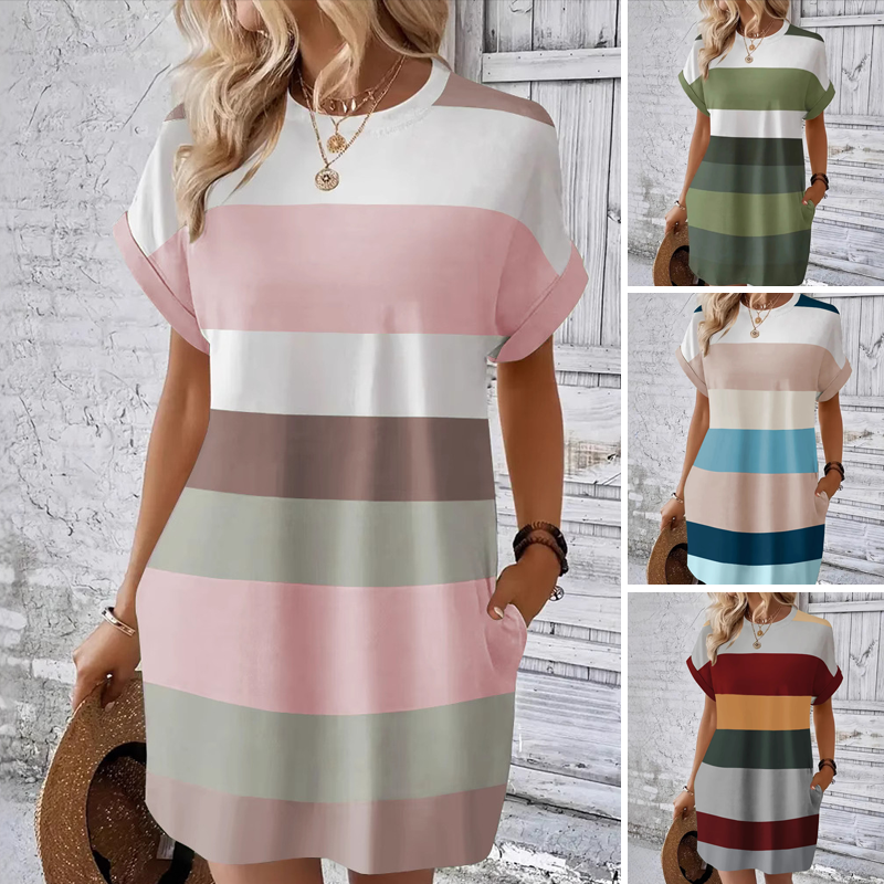 【S-4XL】👗Rochie casual pentru femei cu gât rotund – anglick
